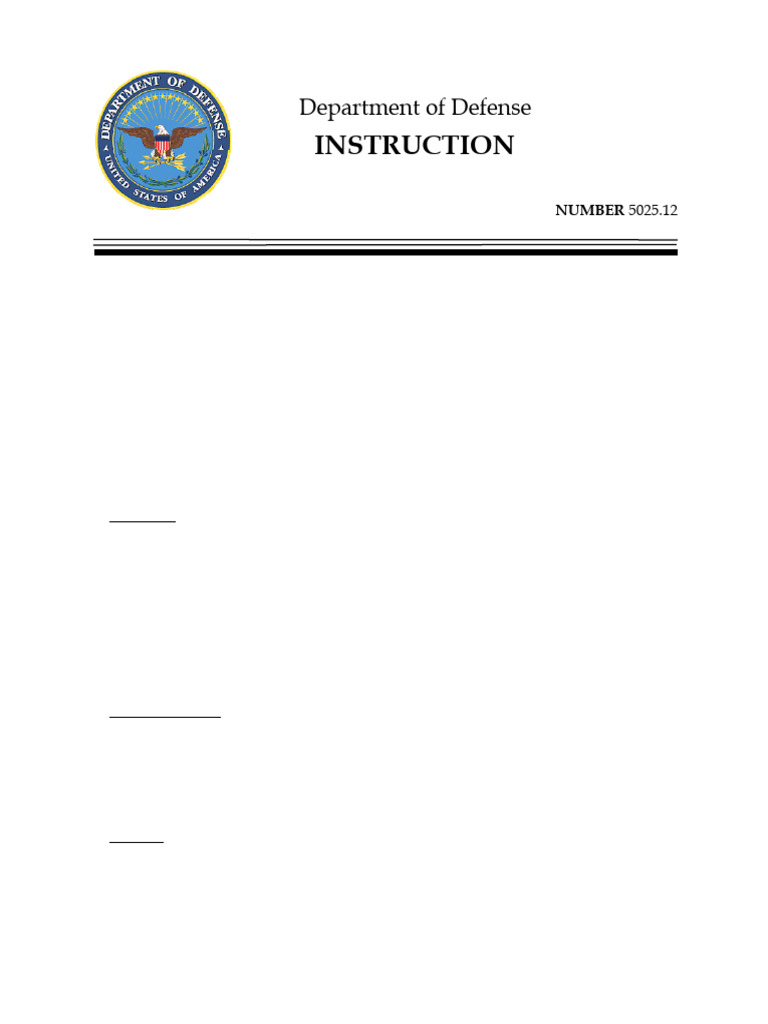 DoD Instruction 5025.12 Standar - DoD | PDF | United States Department ...