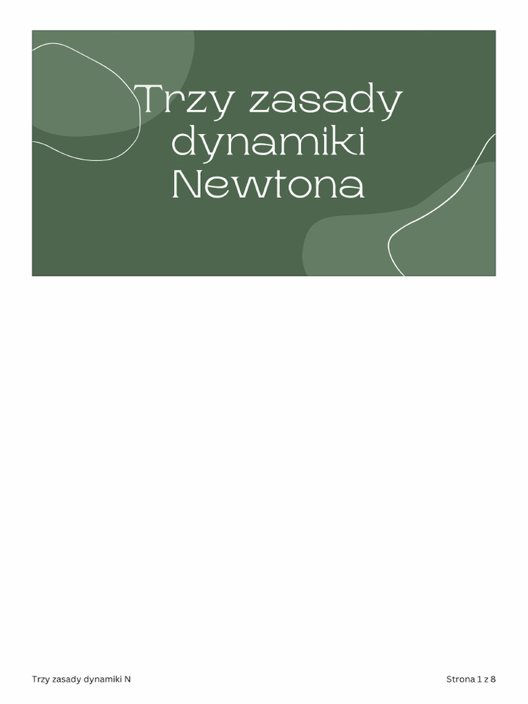 Trzy Zasady Dynamiki N | PDF