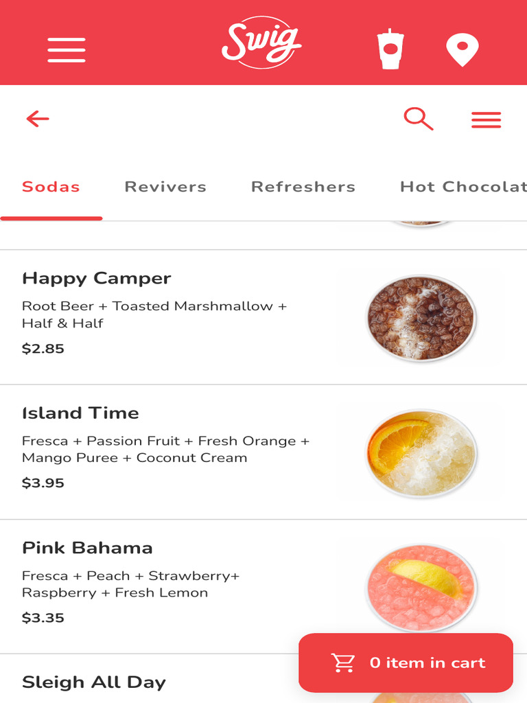 Menu - Swig Drinks | PDF