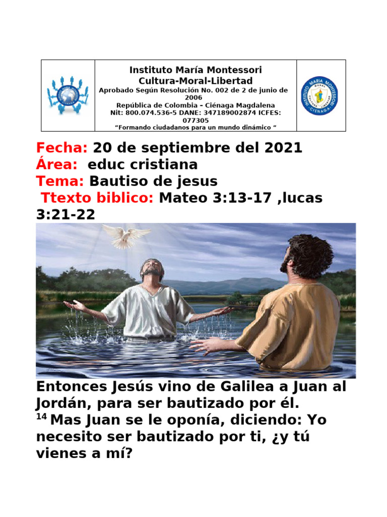 Bautizo de Jesus | PDF