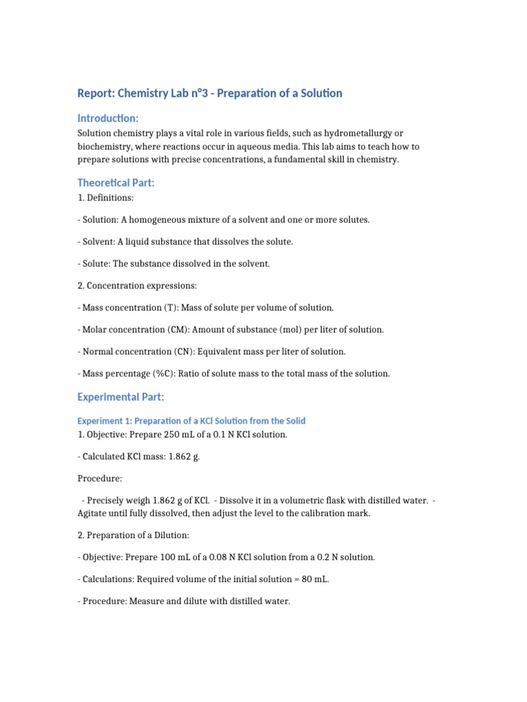 Chemistry Lab Report | PDF