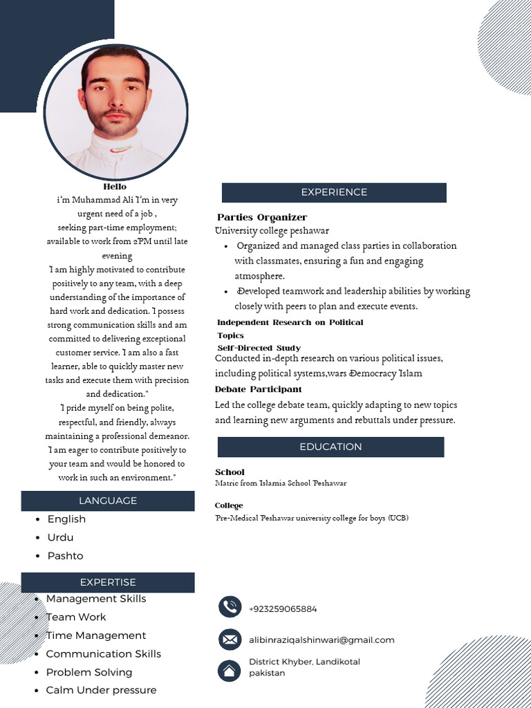 Blue Professional Modern CV Resume | PDF