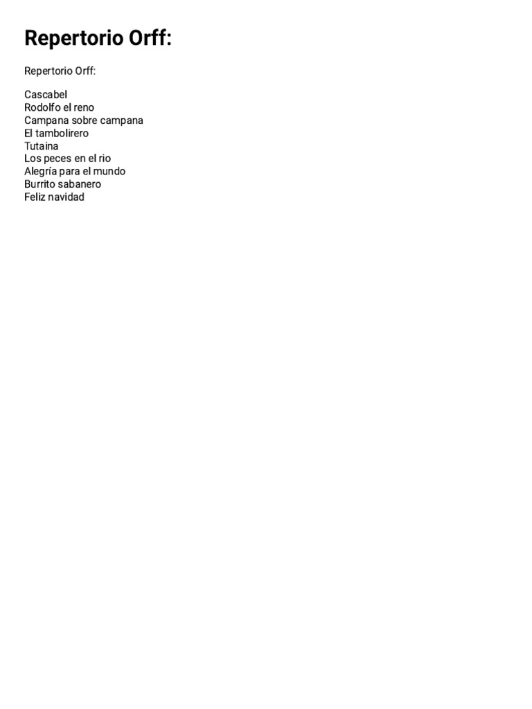 Repertorio Orff | PDF