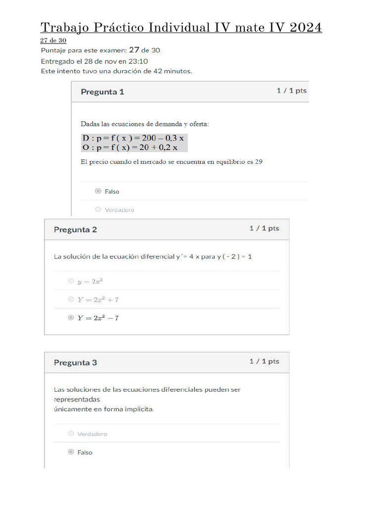 Examen Parcial 2 (Unidad 3 y 4) Mate IV | PDF