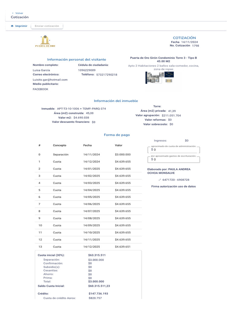 Sinco ERP - CONSTRUCTORA VALDERRAMA SAS | PDF