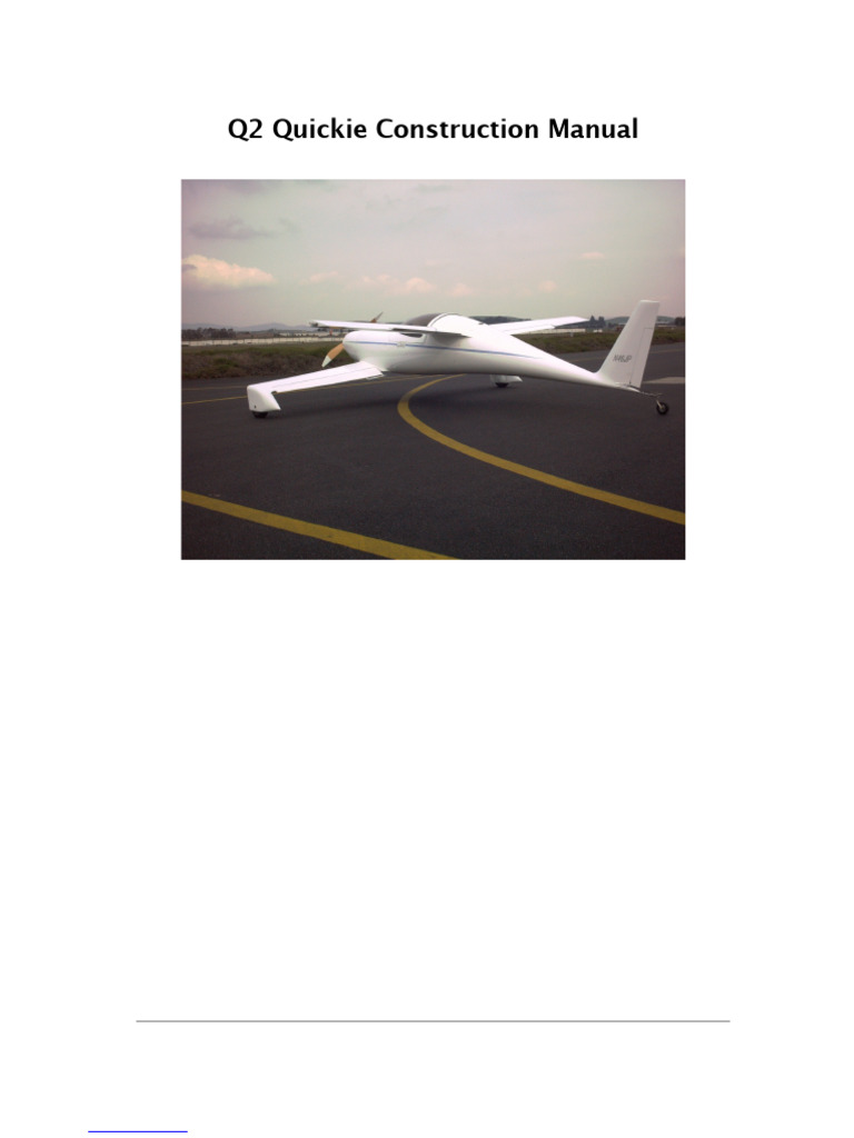 Q2 Quickie Aircraft Construction Guide | PDF | Empennage | Experimental ...