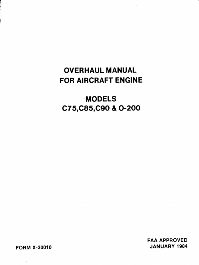 Continental O-200-C75-C85-C90 - X30010 Overhaul Manual | PDF