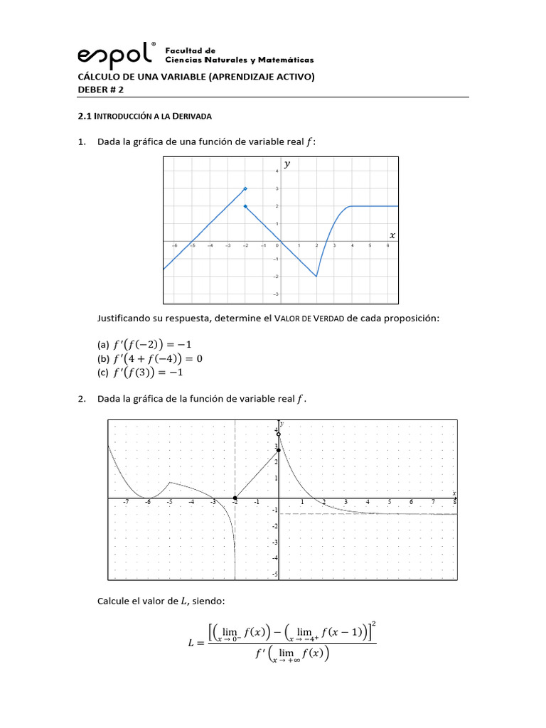 2024 II PAO CUV Deber 02 | PDF | Derivado | Función (Matemáticas)