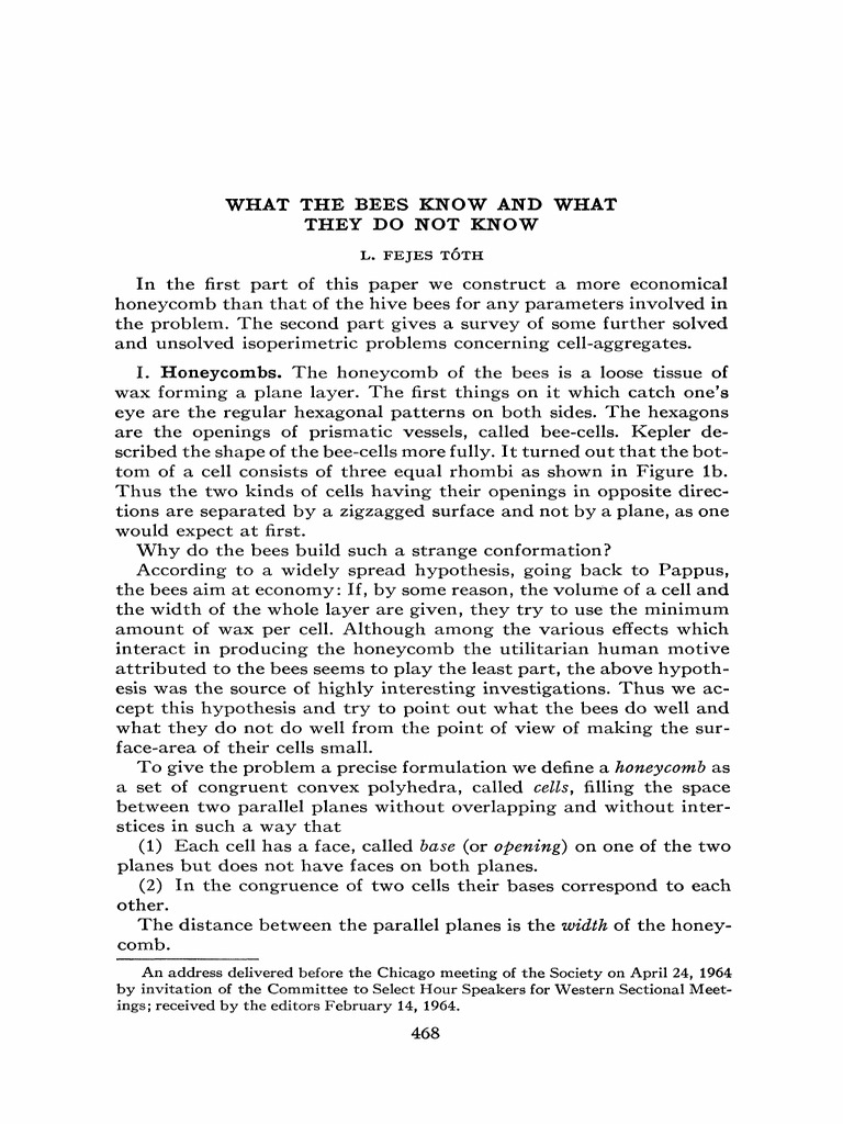 What the Bees Know and What | PDF | Area | Linear Programming