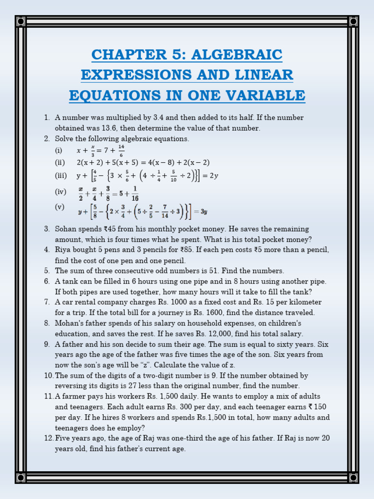 CHAPTER 5 | PDF | Equations | Mathematics