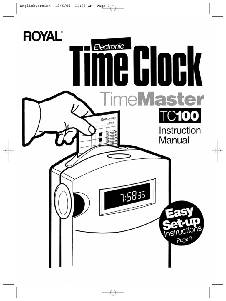 TC100 Royal Timeclock | PDF | Daylight Saving Time | Clock