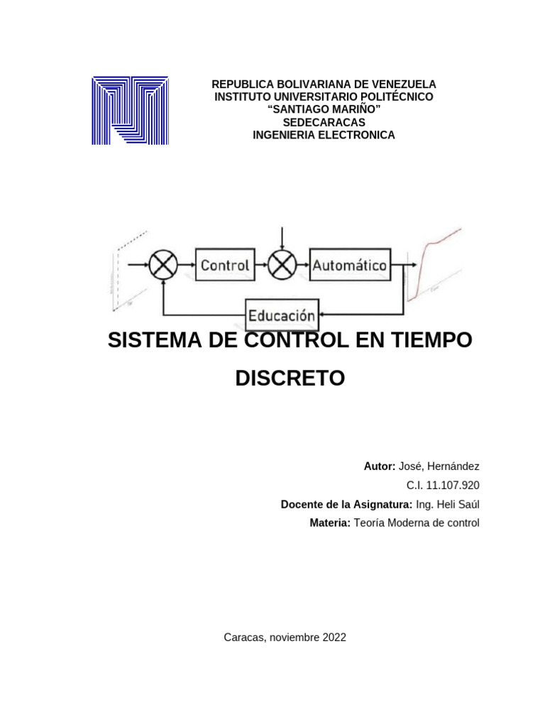 sistema de control en tiempo discreto | PDF | Adquisición de datos | Señal analoga