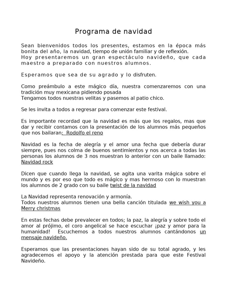 Programa de Navidad | PDF