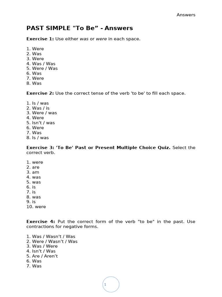 PAST SIMPLE and PAST CONTINUOUS - Answers | PDF | Verb | Grammar