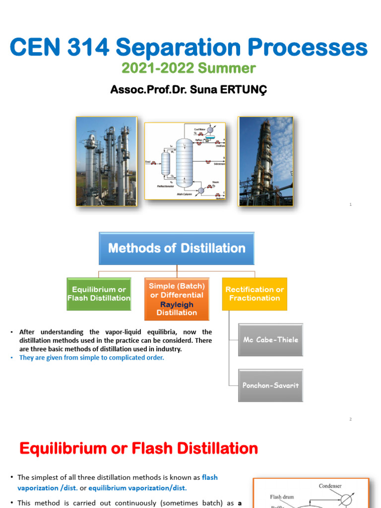 1st Week-5. Flash (Equilibrium) Distilaltion | PDF | Distillation | Continuum Mechanics