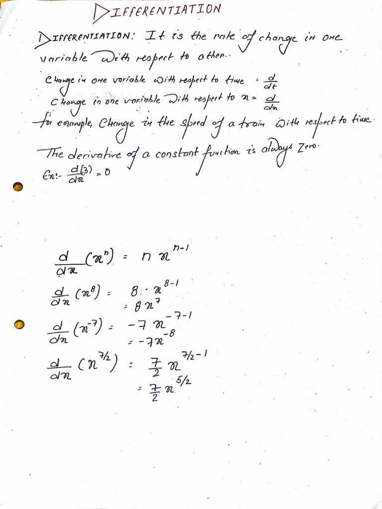 Unit 3 Differentiation | PDF