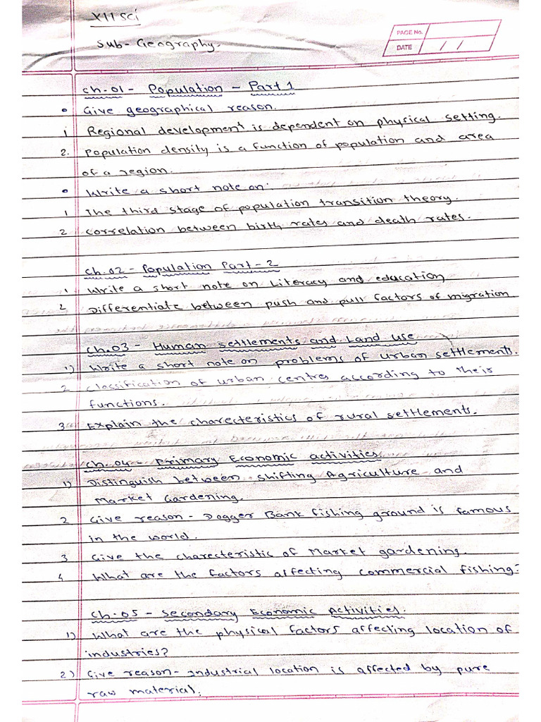 Geography HSC Imp Questions | PDF
