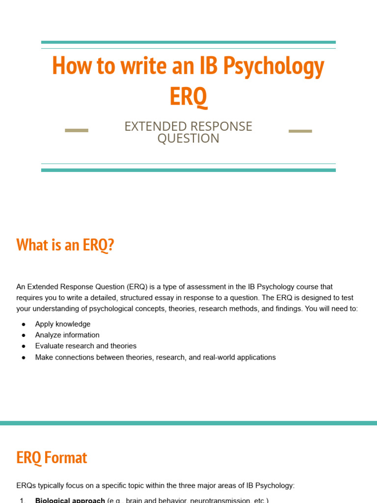 Writing IB Psychology ERQs Guide | PDF | Psychology | Mental Disorder