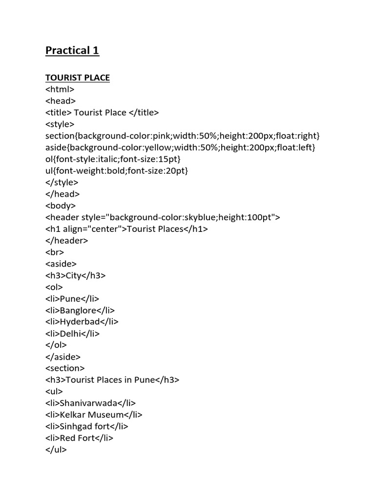 XII SCI & COM HTML Practicals 2024-25 | PDF | Hypertext | Computer File Formats