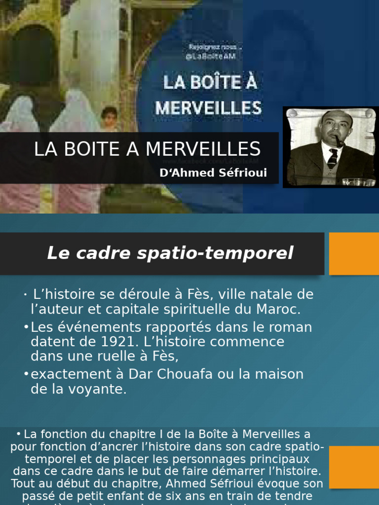 "Fès 1921: Cadre et Personnages de La Boîte à Merveilles" | PDF
