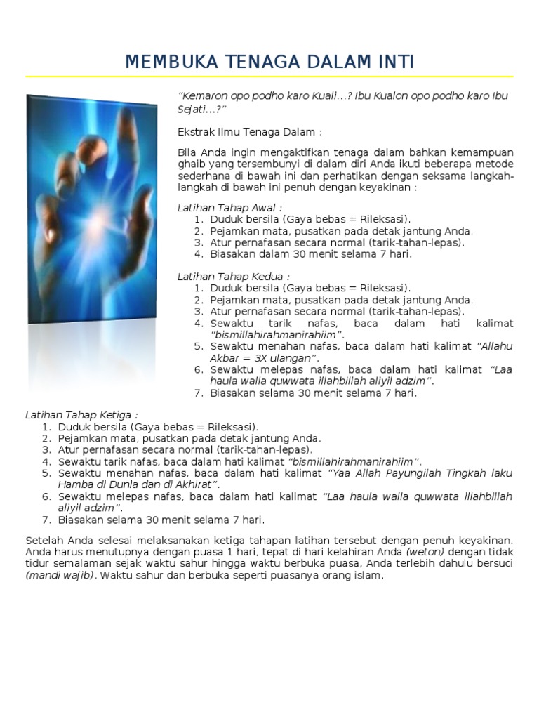 Membuka Tenaga Dalam Inti | PDF
