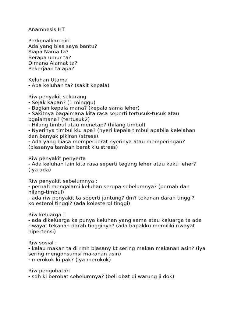 Anamnesis Pemfis Osce | PDF