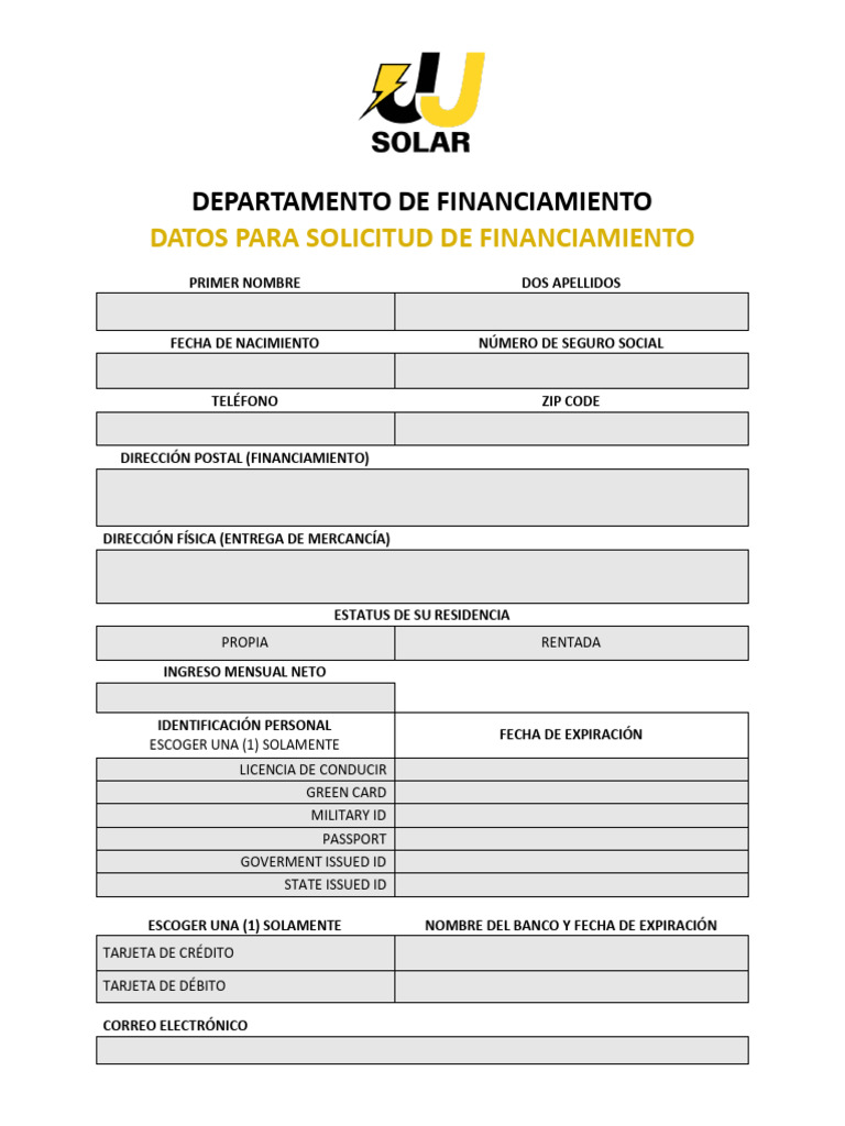 Formato Solicitud Financiamiento-1 | PDF