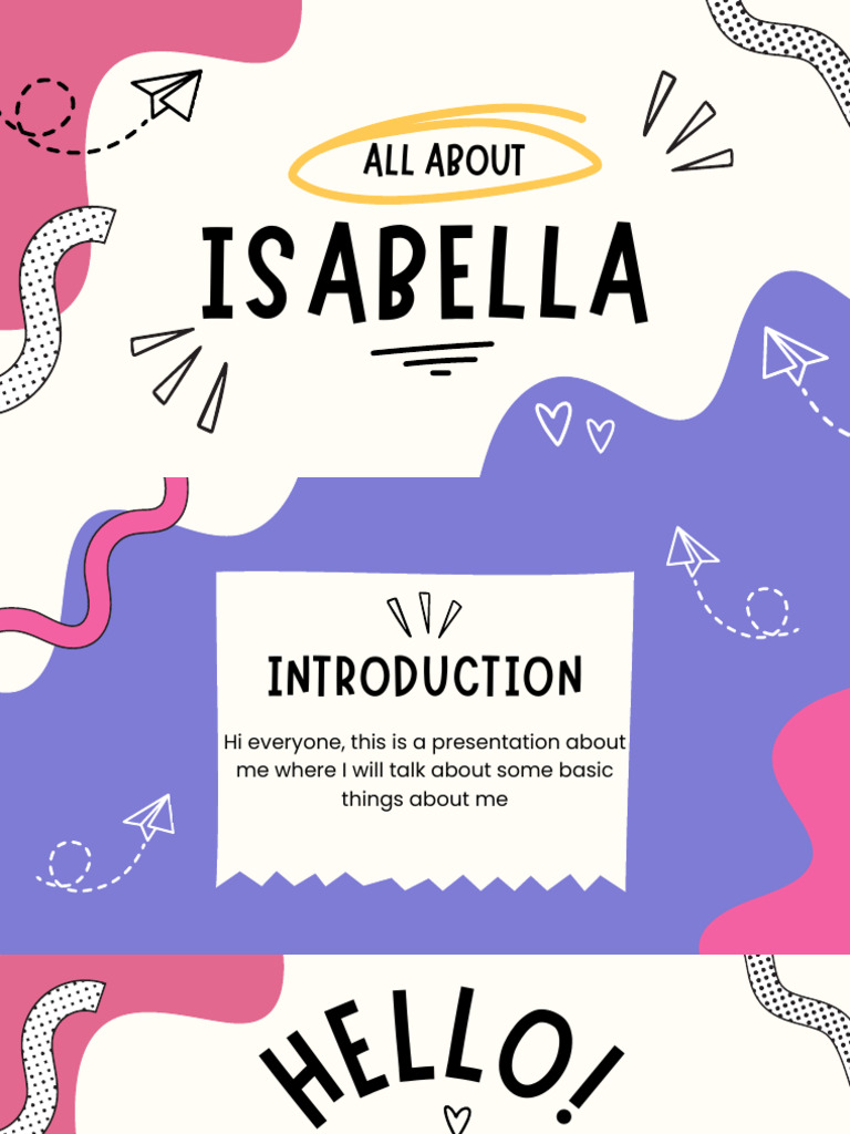 Pink and Blue Doodle Playful Self Introduction All About Me ...