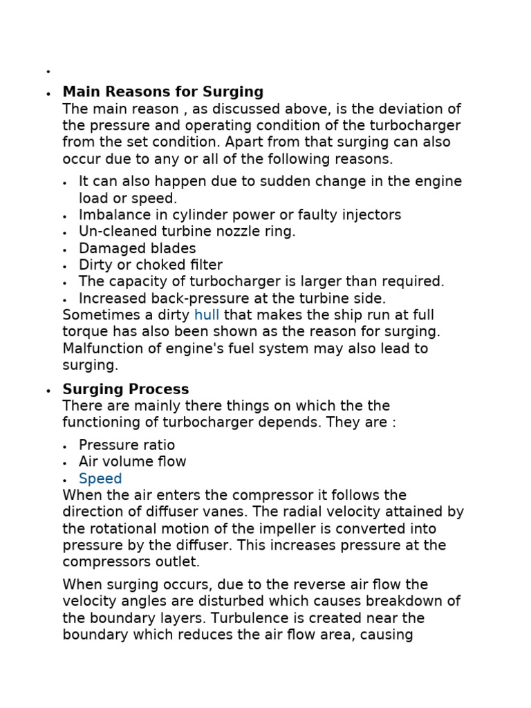 Main Reasons For Surging | PDF
