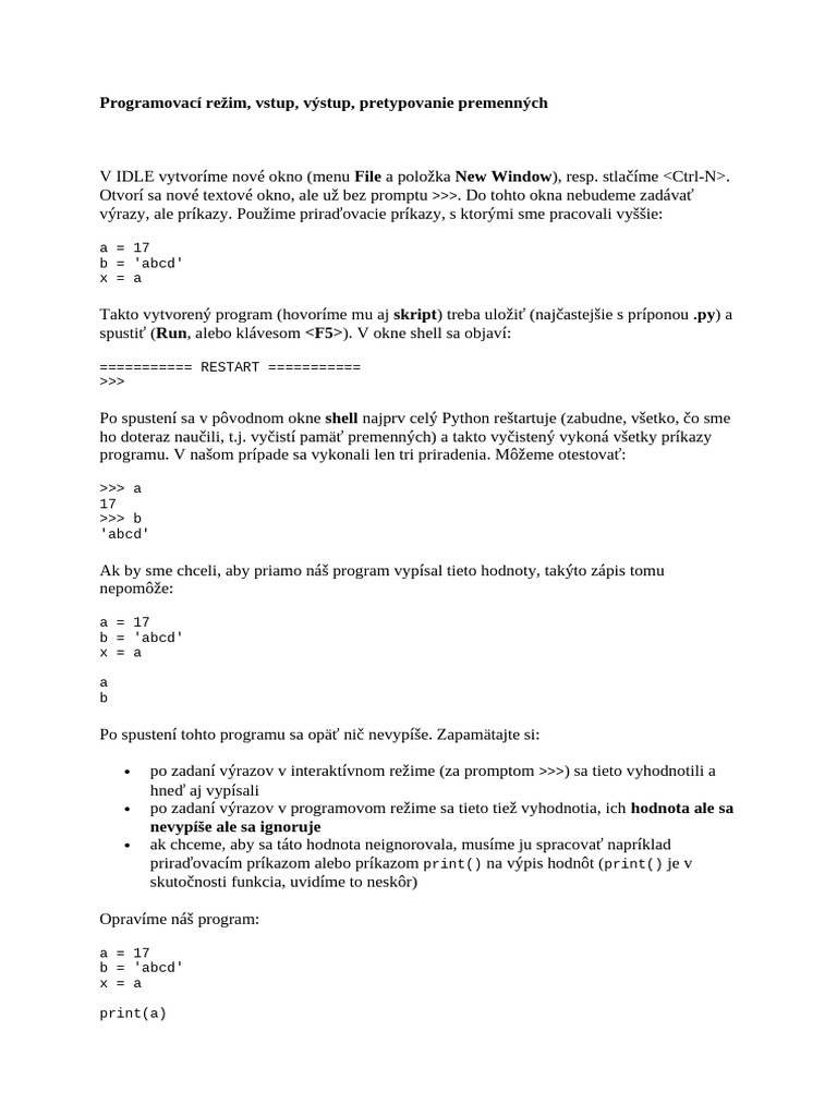 02 Programovaci Rezim | PDF