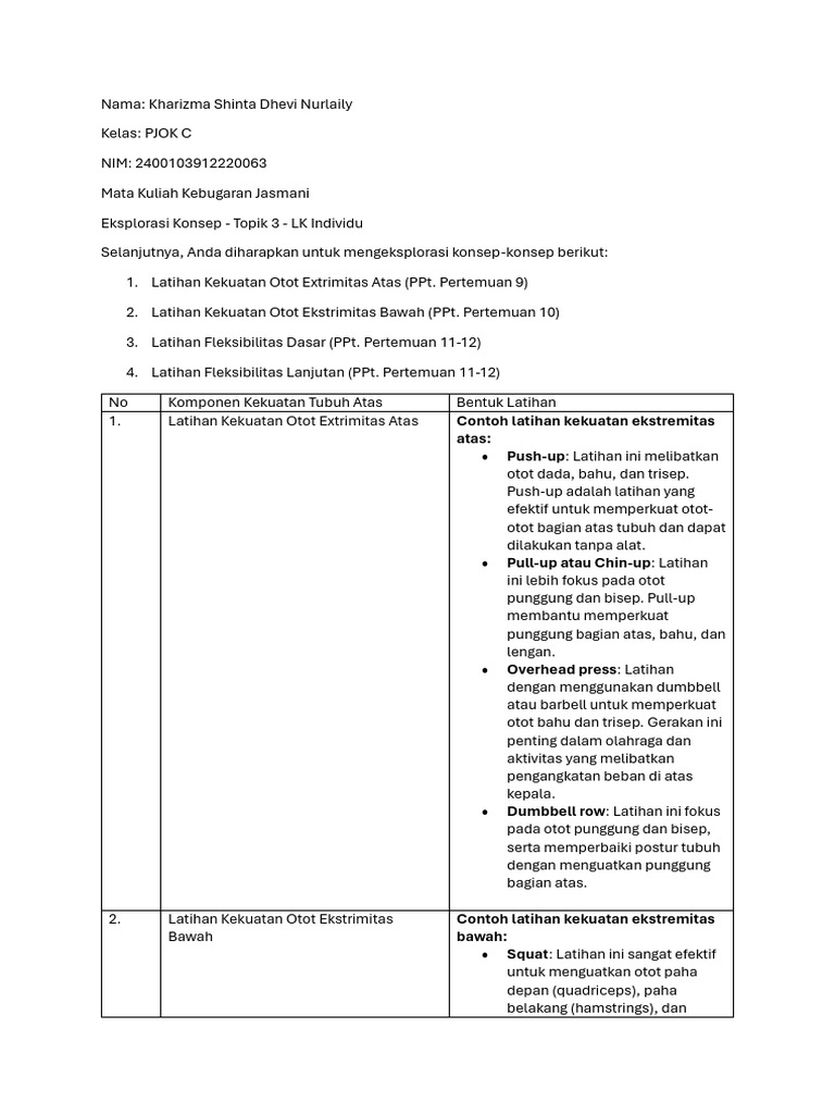 Eksplorasi Konsep - Topik 3 - LK Individu | PDF