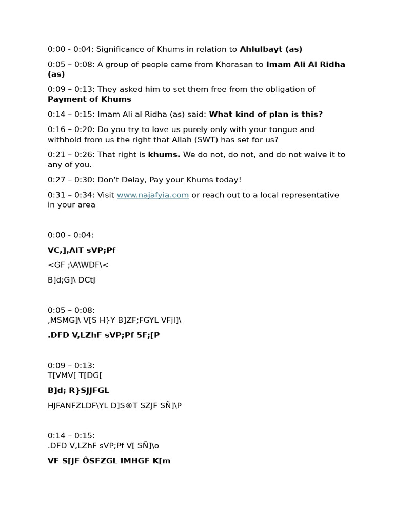 Khums Video Text KAP Fonts | PDF