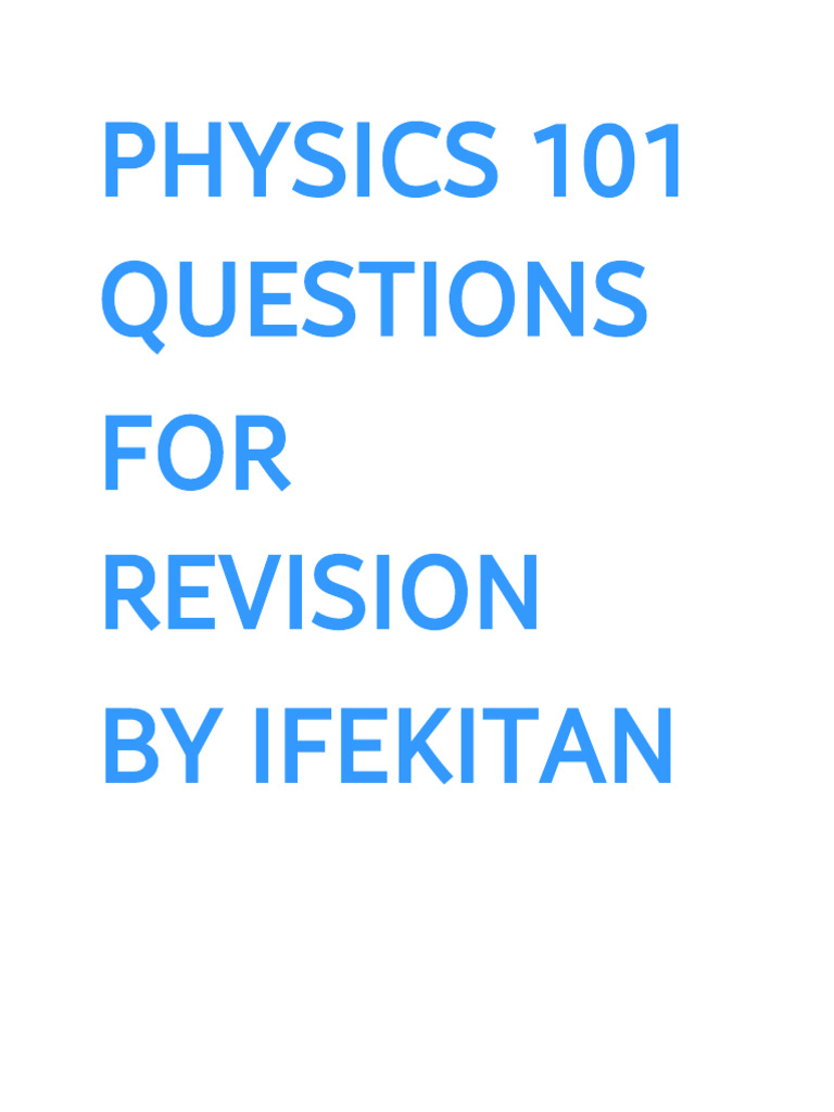Phy101 Rev - Que by Da Vinci-1 | PDF | Buoyancy | Force