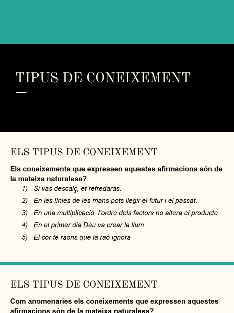 Tipus de Coneixement | PDF