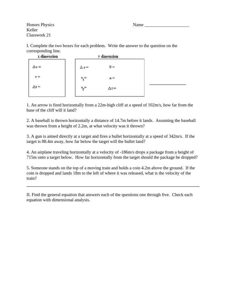 honors physics classwork 21 | PDF