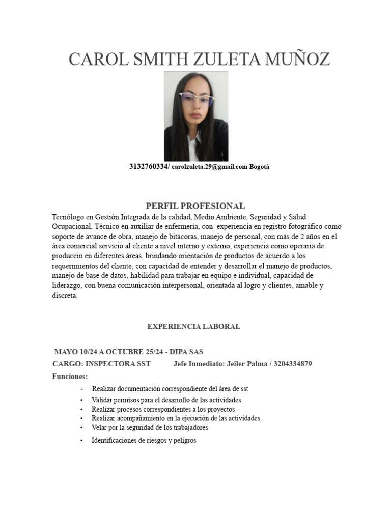 HOJA DE VIDA CAROL^.^-1 | PDF