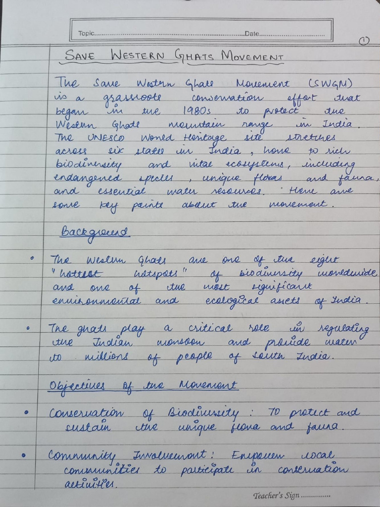 Save Western Ghats Movement | PDF