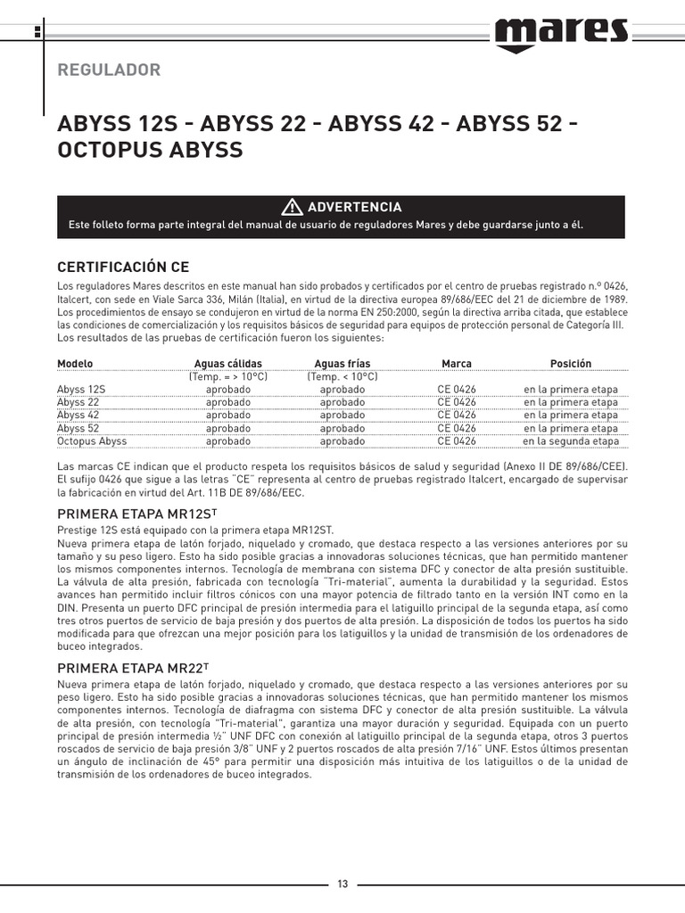 05 - 8801 - Mares Abyss Rev D - SPA | PDF