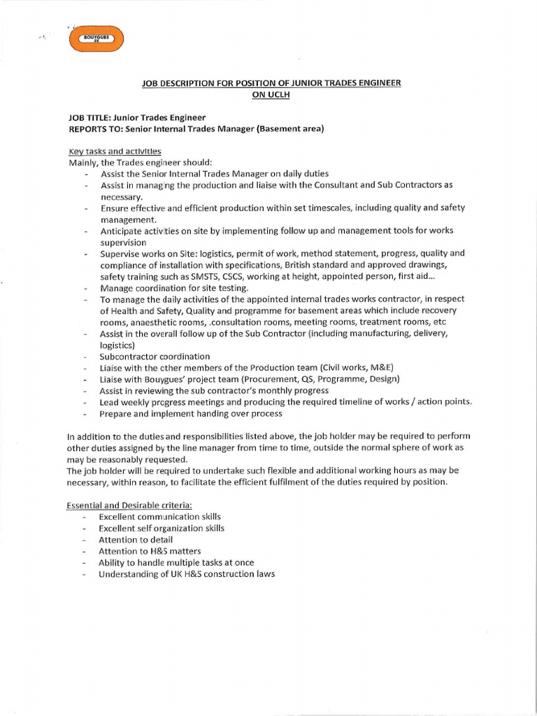 Junior Trade Engineer | PDF