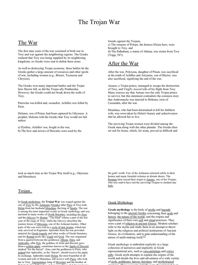 The Trojan War | PDF