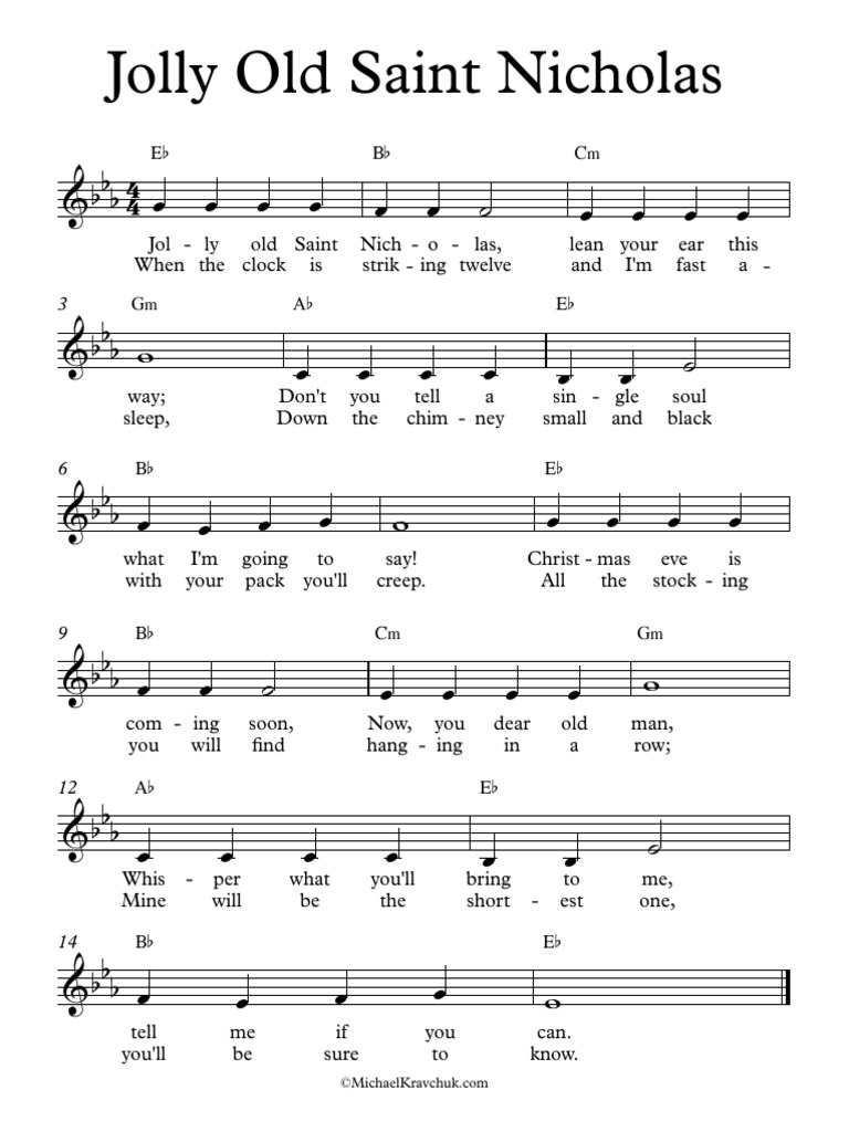 Jolly-Old-Saint-Nicholas-Eb-Major | PDF