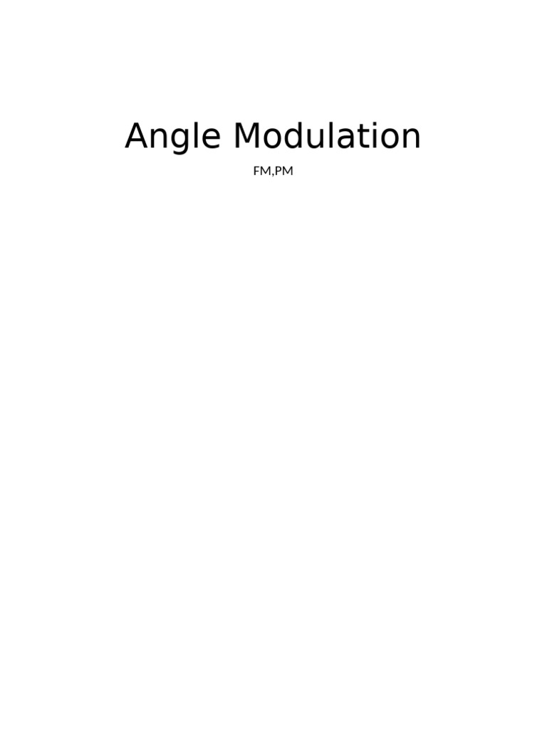 Understanding Angle Modulation: FM & PM | PDF