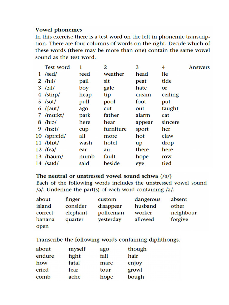 Vowels & Consontants Exercises 1 Pre 18 | PDF