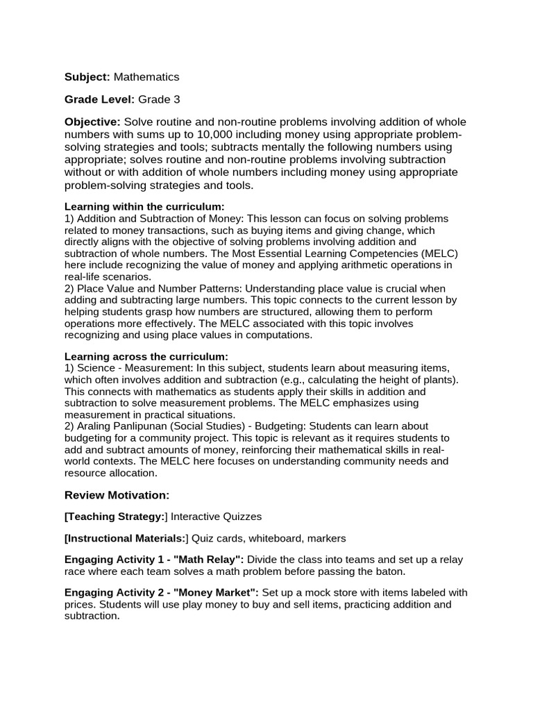 quarter 1 week 9 math | PDF | Mathematics | Learning