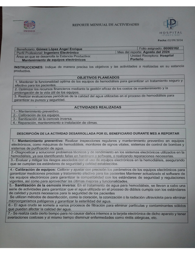 Reporte Agosto | PDF