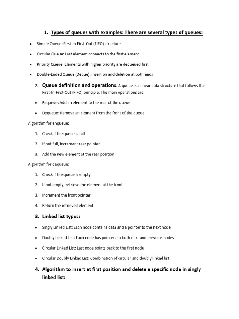 DSA IMP(2) | PDF | Queue (Abstract Data Type) | Algorithms And Data ... DSA IMP(2) | PDF | Queue (Abstract Data Type) | Algorithms And Data ...