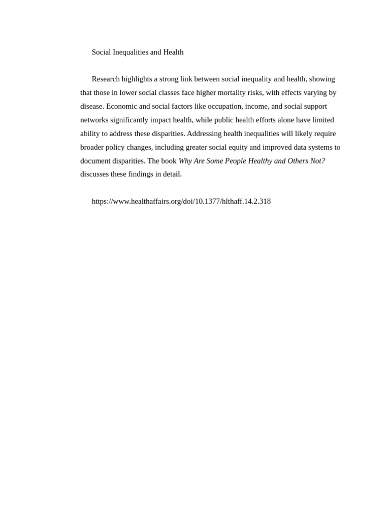 Social Health and Mental Health | PDF