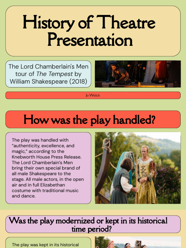 History of Theatre Presentation | PDF | The Tempest | Shakespearean ...