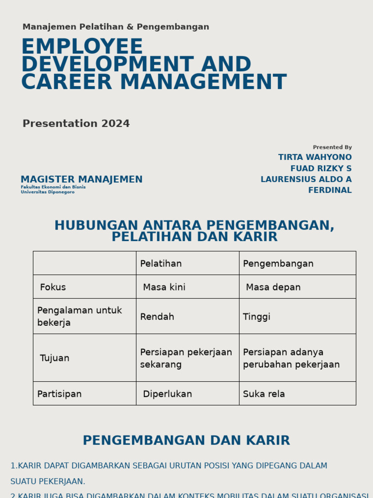 Employee Development and Career Management | PDF