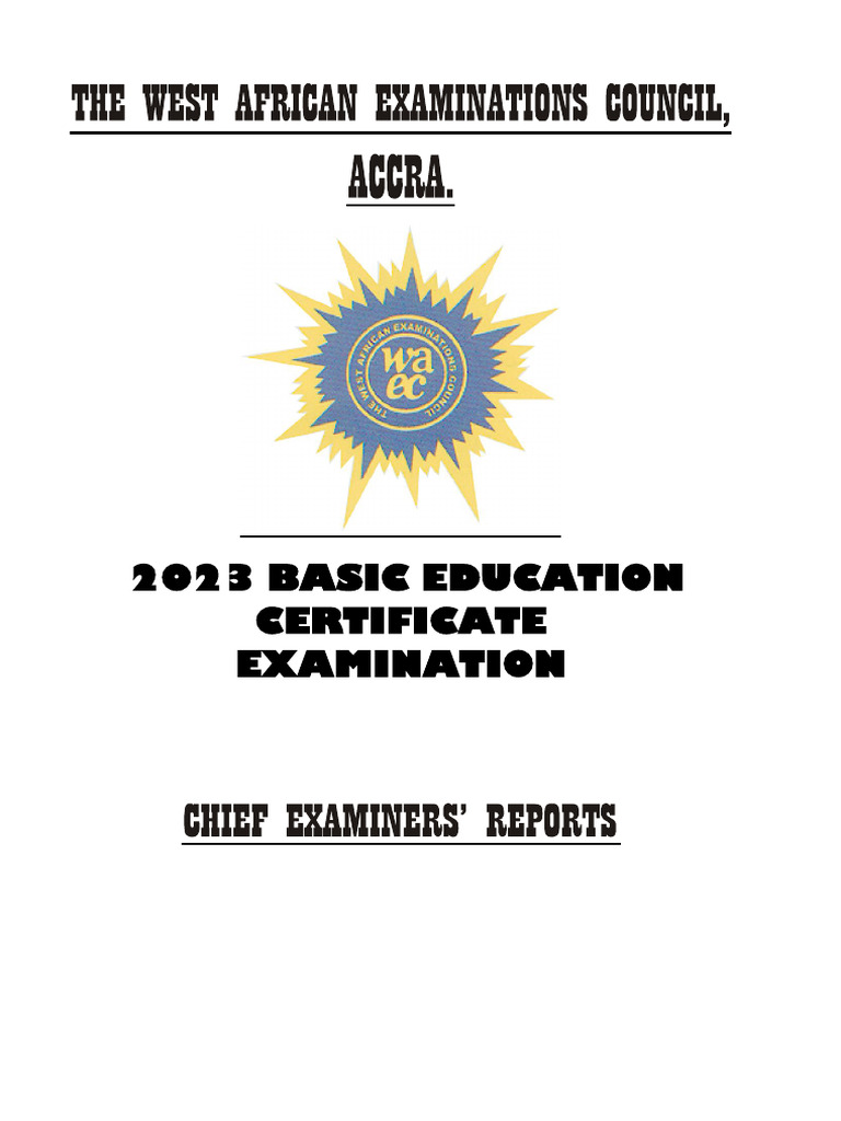 2023 BECE Chief Examiners' Report | PDF